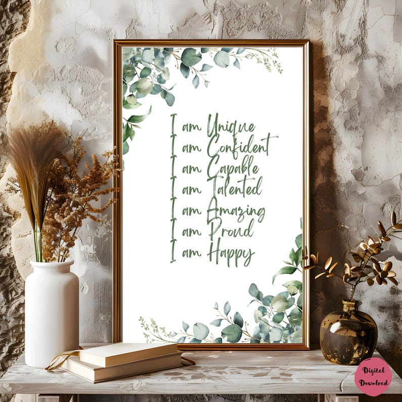 Self-love Positive Affirmation Printable Wall Art - Etsy