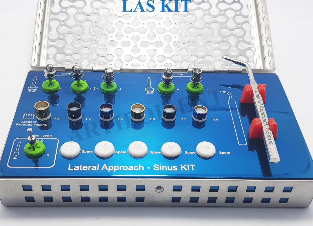 LAS-KIT Lateral Approach Sinus Kit Dome Drills Stoppers Dental Implant ...