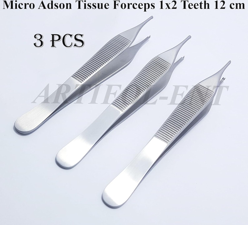 Micro Adson Tissue Forceps 1x2 Teeth 12 Cm Kocher Tweezer Surgical Dental 3 Pcs - Etsy Australia