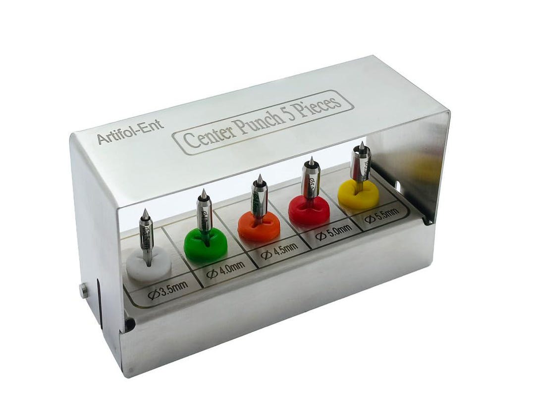 Dental Center Tissue Punch Kit Rotary Silver Color 5 Pcs Set With ...
