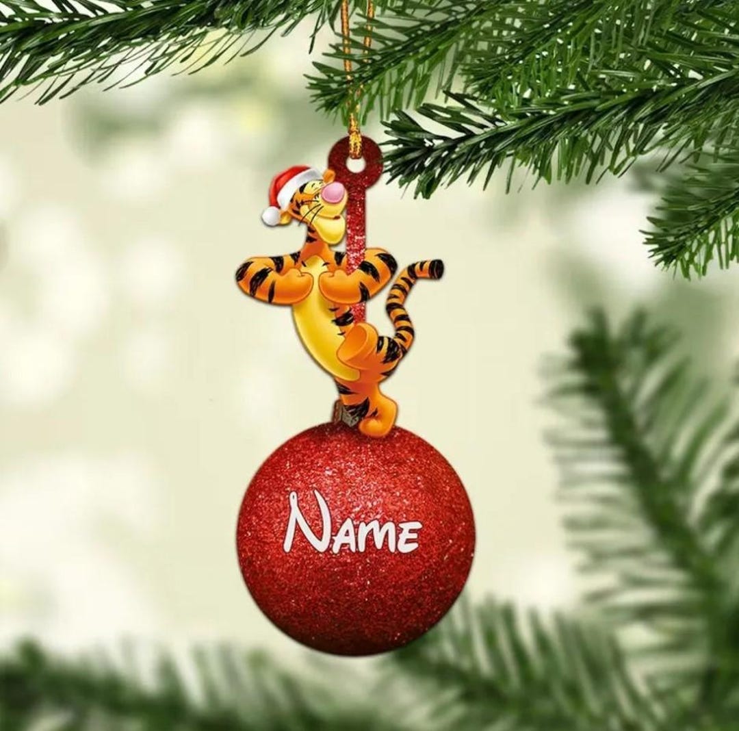 Personalized Tigger Ornament, Tigger Christmas Ornament, Tigger Xmas ...