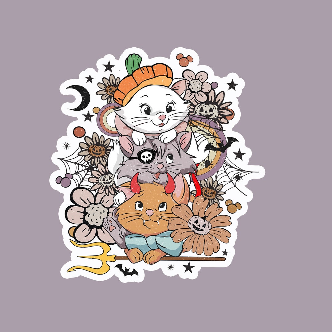 Marie Cat Christmas Sticker, Marie Aristocats Stickers, Marie Cat ...