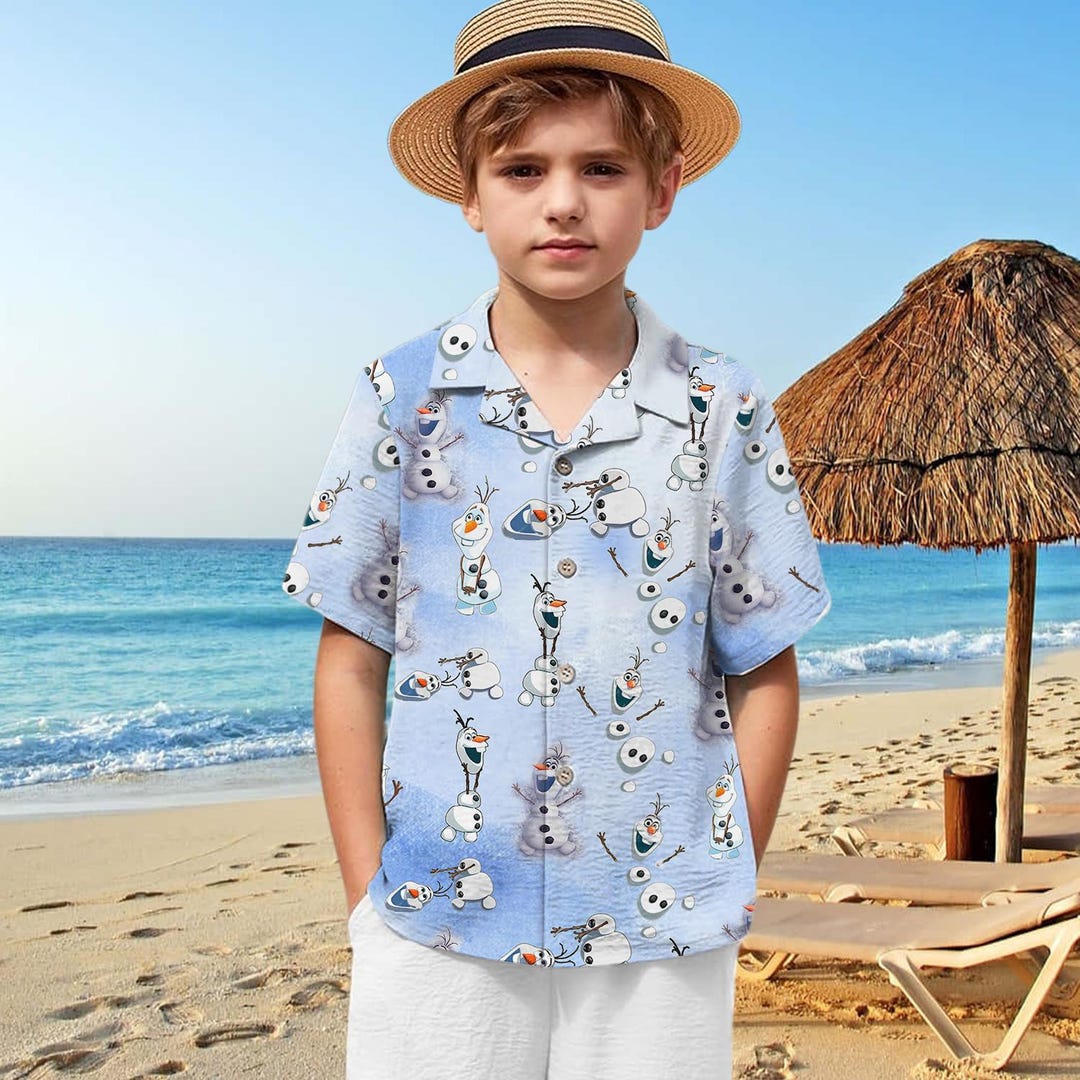 Olaf Watercolor Hawaiian Shirt, Disney Frozen Hawaiian Shirt, Olaf ...