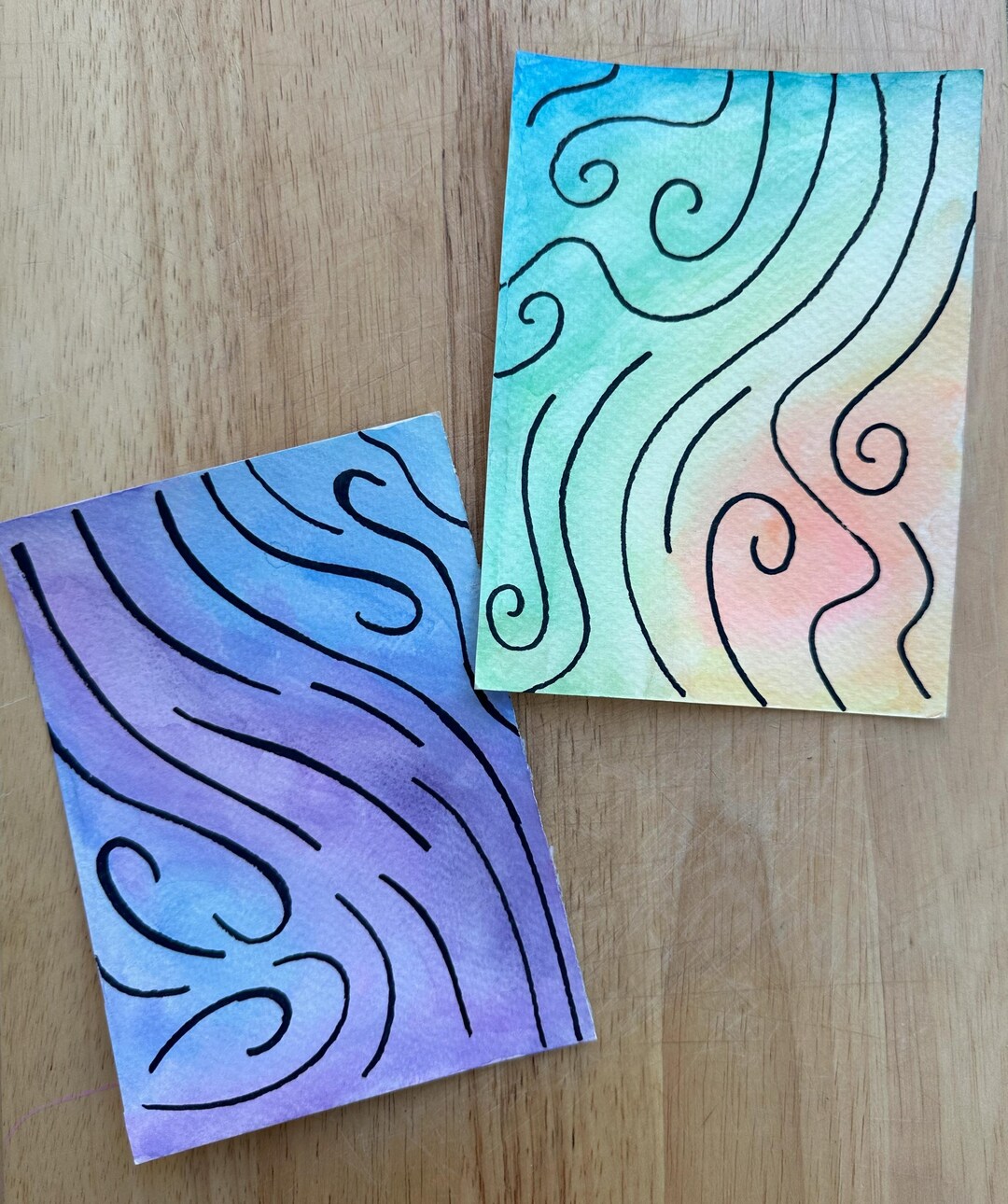 Watercolor River Cards - Etsy