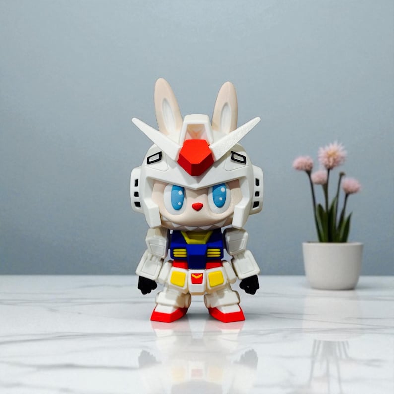 MEGA Gundam Labubu Figure – 3D Printed 30CM Chibi Mecha Toy | Anime ...