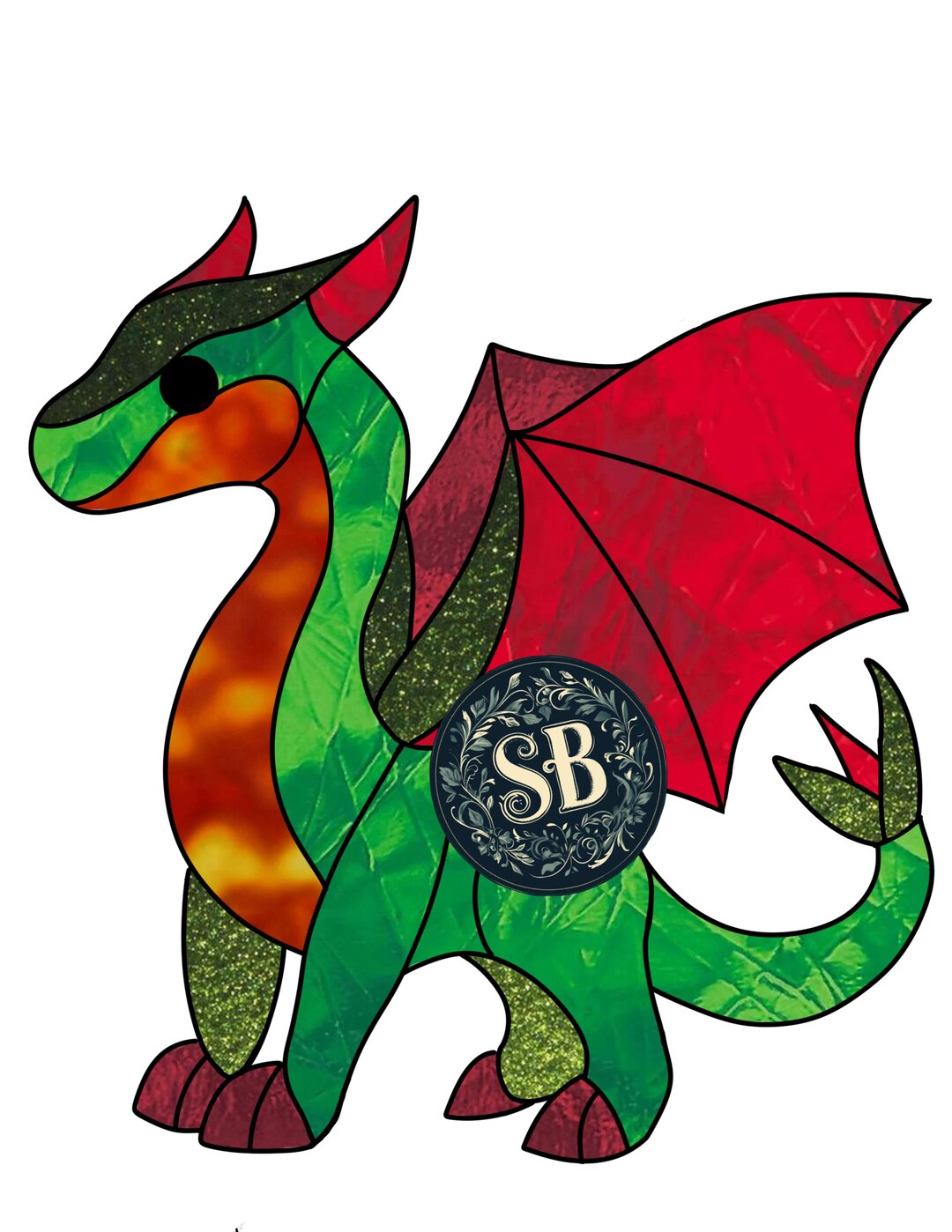 Little Dragon Stained Glass Pattern - Etsy