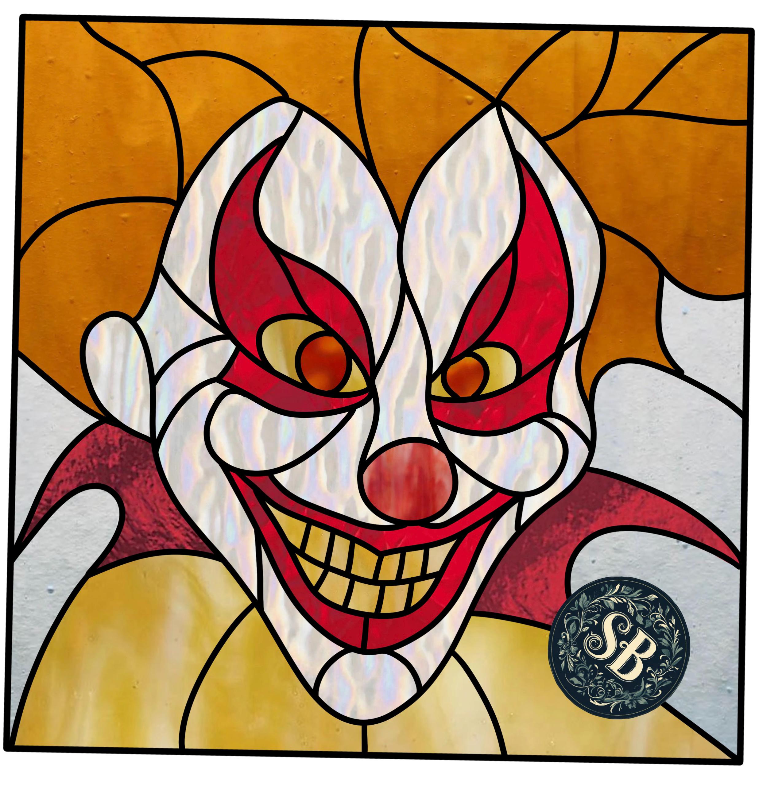 Scary Clown Stained Glass Pattern - Etsy