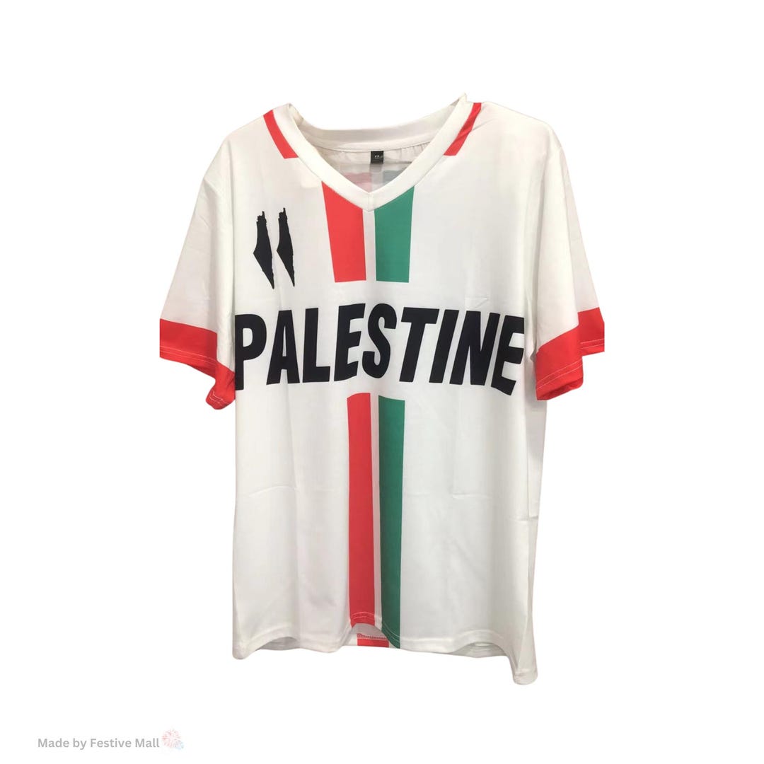 Support Palestine Shirt White and Black | Palestine Football Jersey for ...