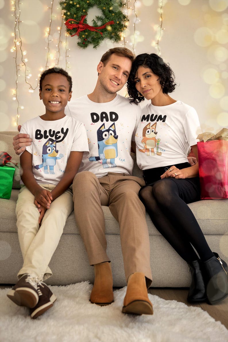 Custom Bluey Family Shirt, Bluey Mom Shirt, Bluey Dad Sweatshirt, Bluey ...