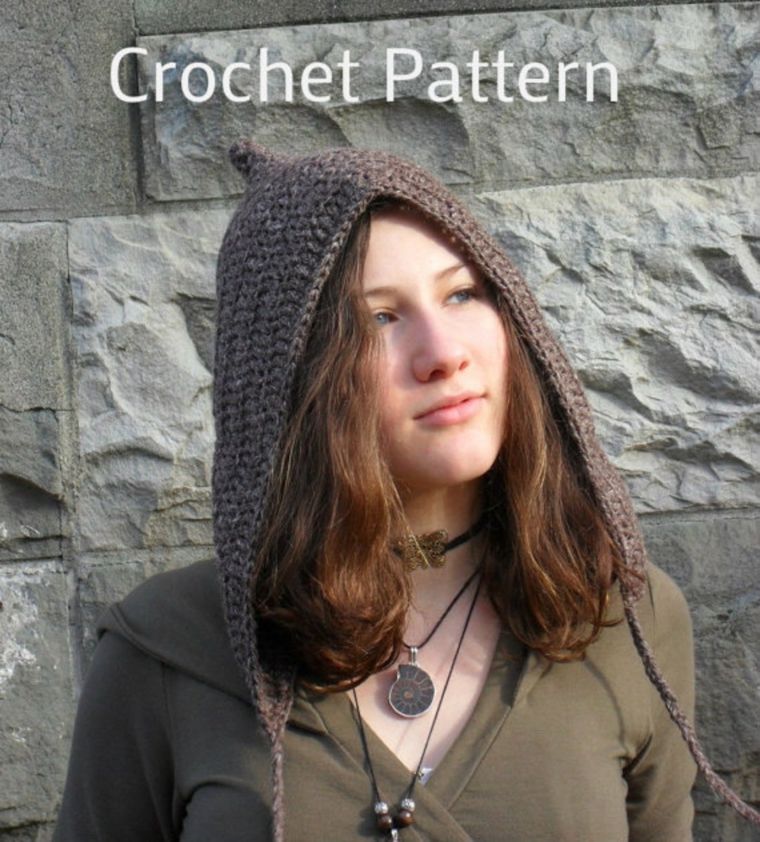 Easy Crochet Pattern, Pixie Hood, Woodland Hood, Pointy Hood, Hippie ...