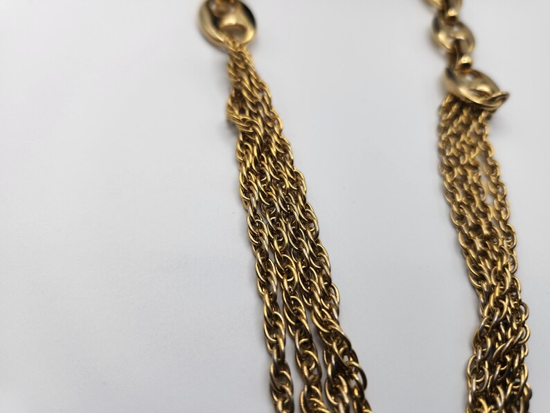 Vintage Gold Multi Strand Necklace Statement Chain Gift for Her Elegant ...
