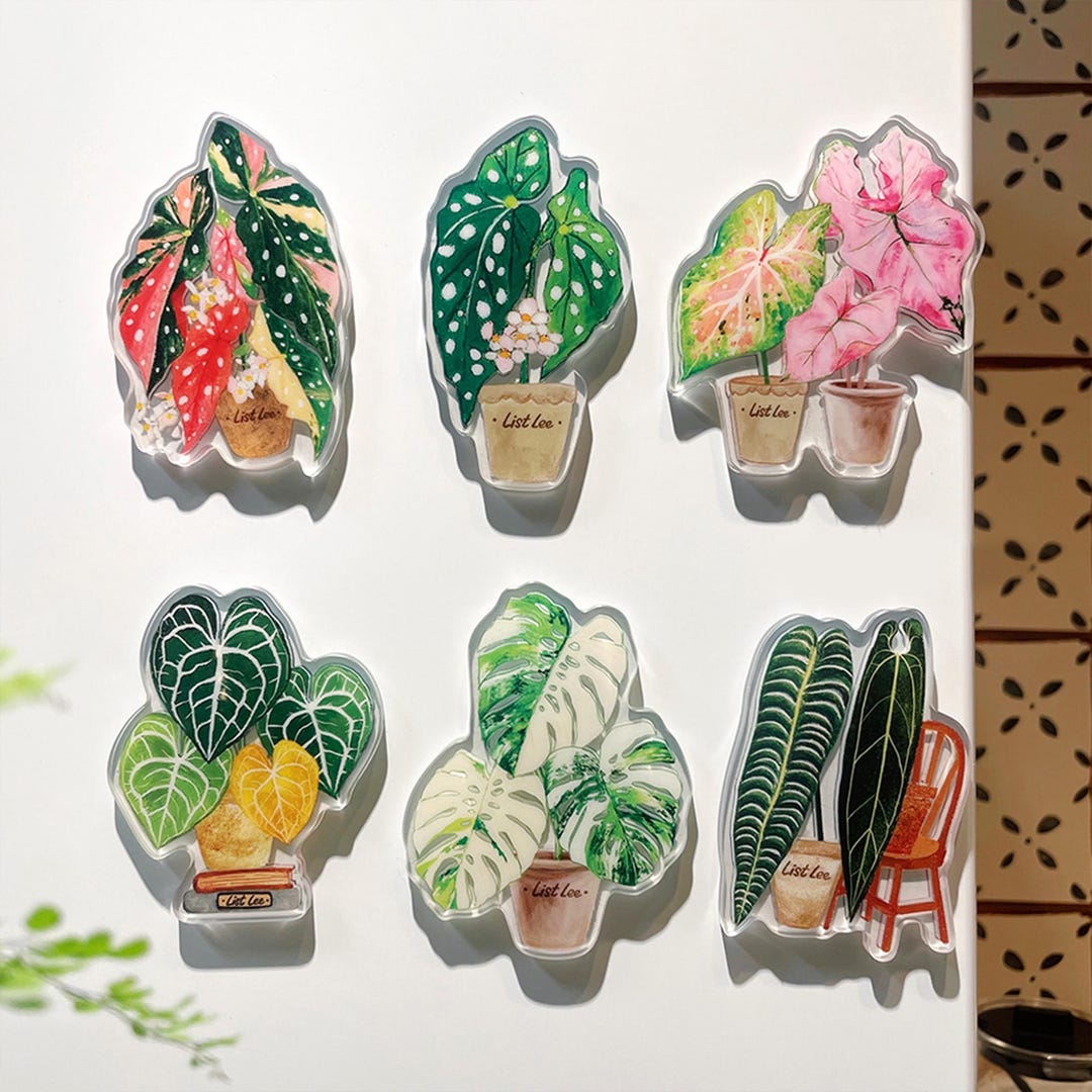 Double-sided Tropical Plant Magnets, Gifts for Plant Moms, Exotic Plant ...
