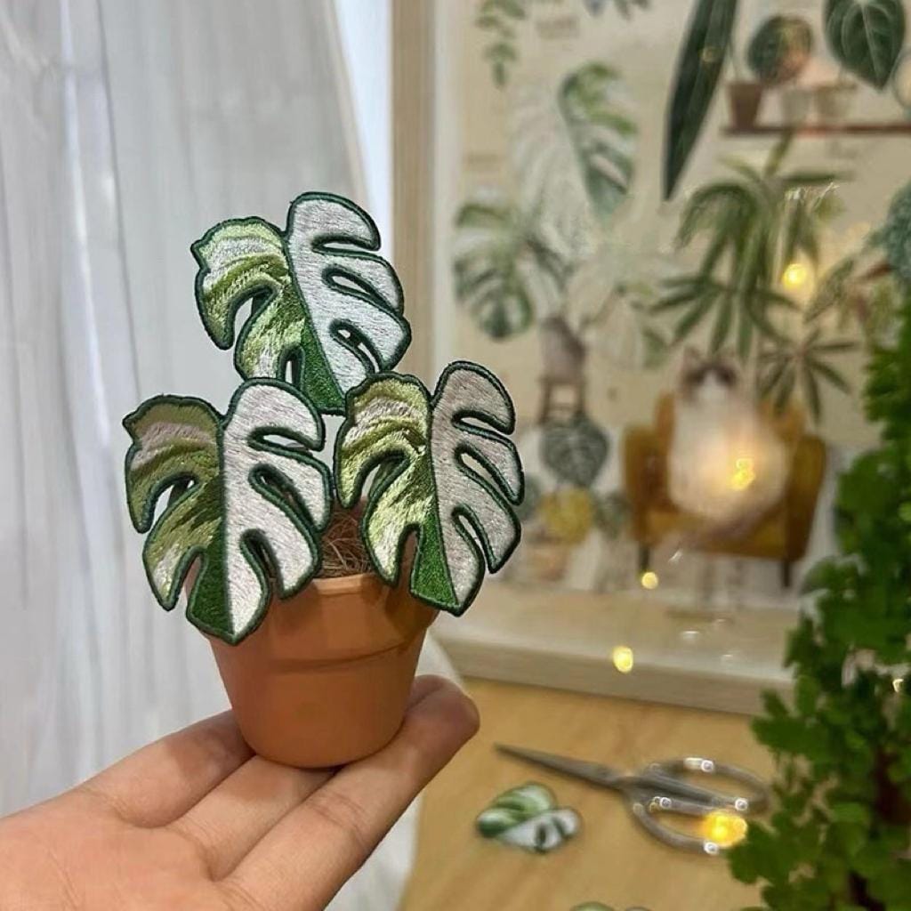Embroidery Botanical Decor,plant Lover Gifts,3-d Embroidered Plant ...