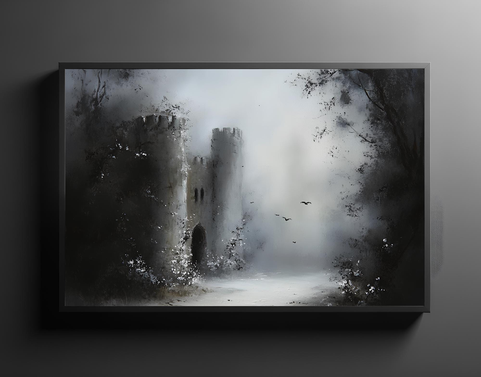 Ruins Painting | Horror Decore | Castle Ruins Print | Dark Digital ...