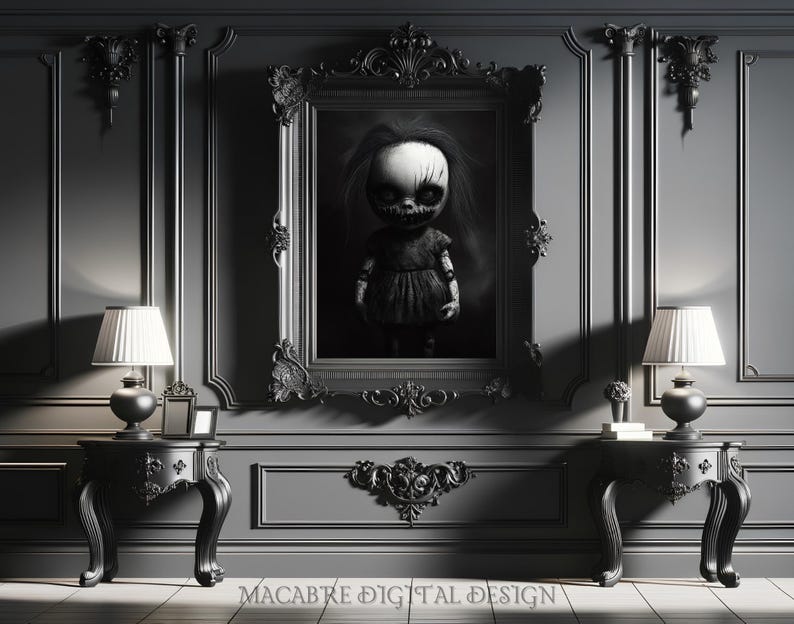 Macabre Horror Prints | Horror Doll Wall Art | Creepy Horror Doll ...
