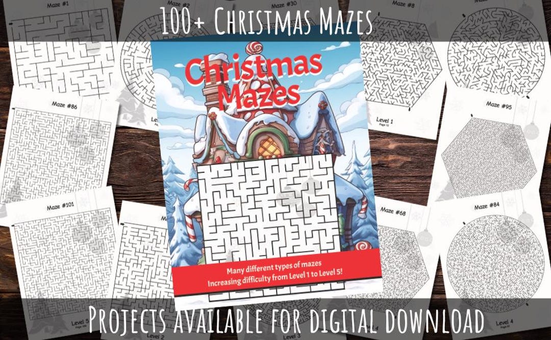 Christmas Mazes: A Christmas Activity Book Featuring Mazes With ...