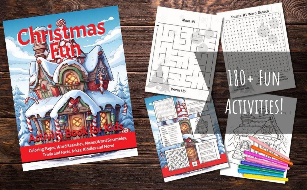 Christmas Activity Book: Mazes, Jokes, Riddles, Word Searches, Facts ...