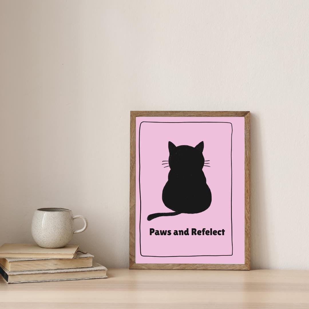 Cat Poster "paws and Reflect" - Etsy
