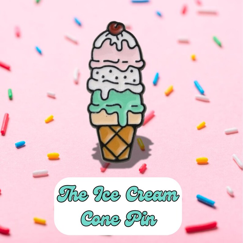 The Ice Cream Cone Pin - Etsy