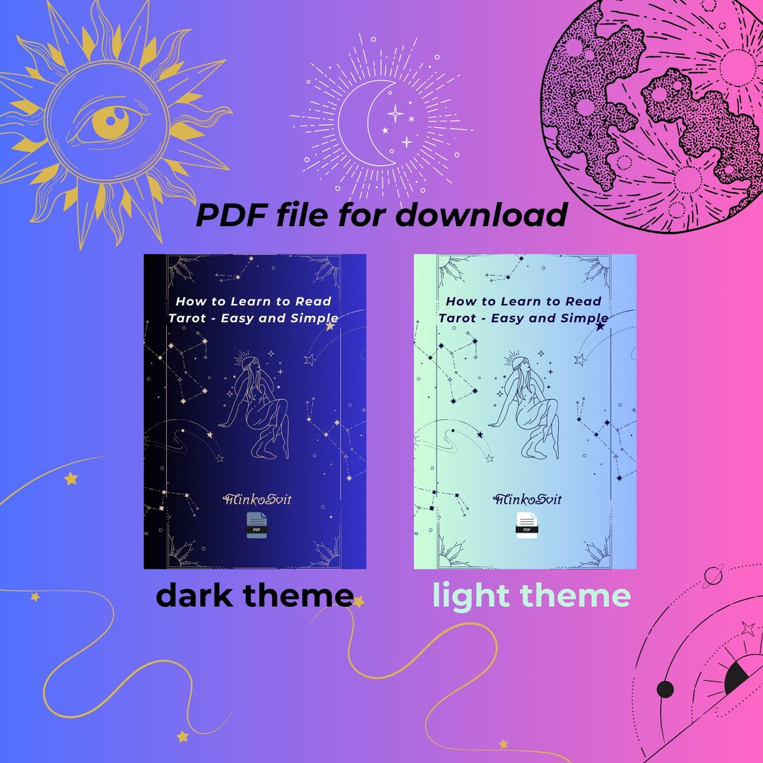 Tarot Card Reading Guide for Beginners: Printable PDF With Light & Dark ...