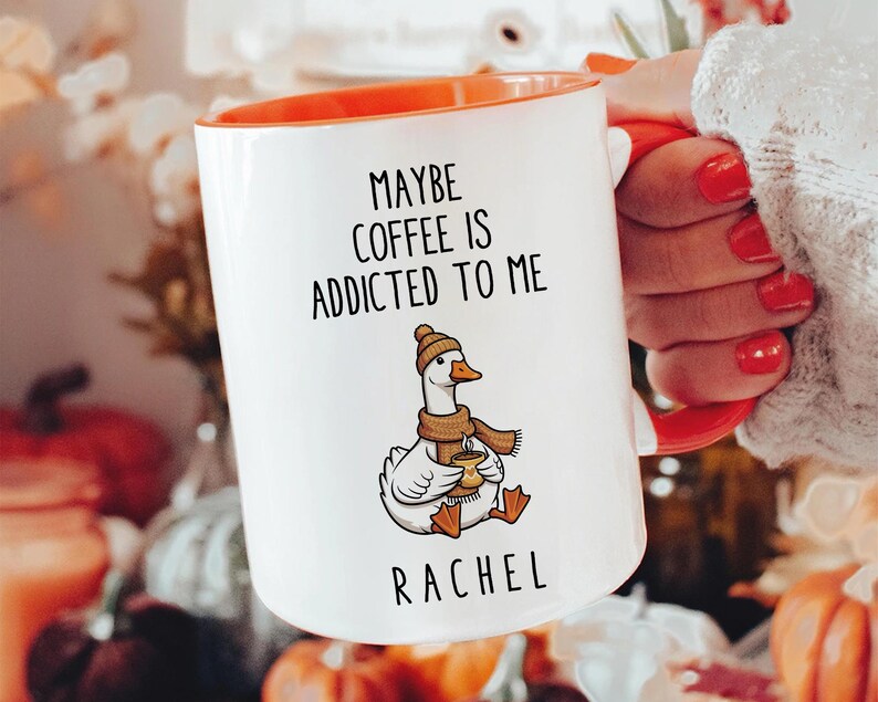 Fall Winter Silly Goose Coffee Mug, Custom Funny Coffee Lover Gift ...