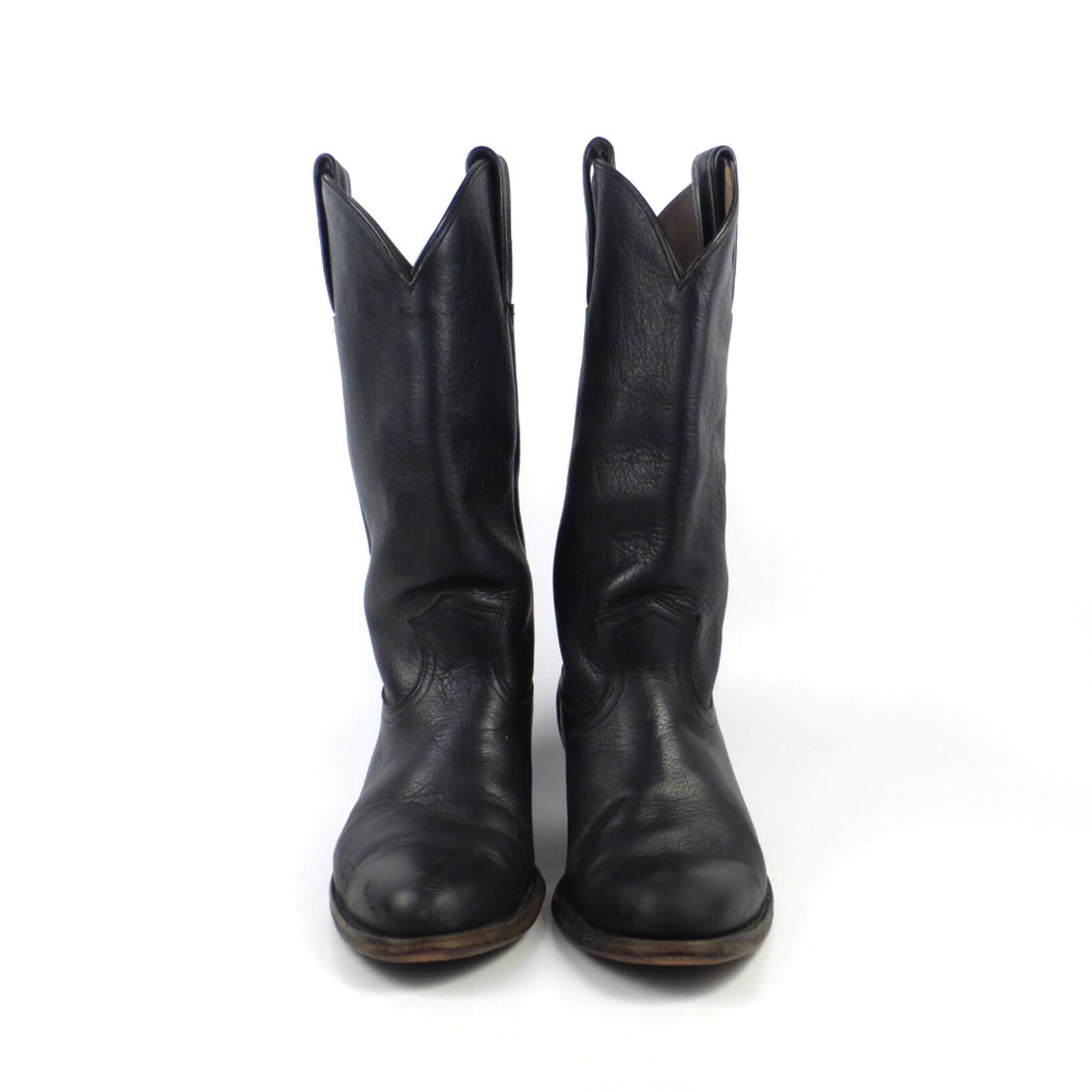 Frye Cowboy Boots Vintage 1980s Black Leather Men's Size 9 - Etsy