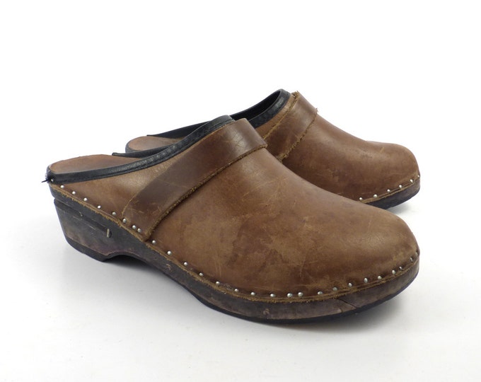 Wooden Clogs Shoes Vintage 1980s Bastad Sweden Swedish Olive - Etsy