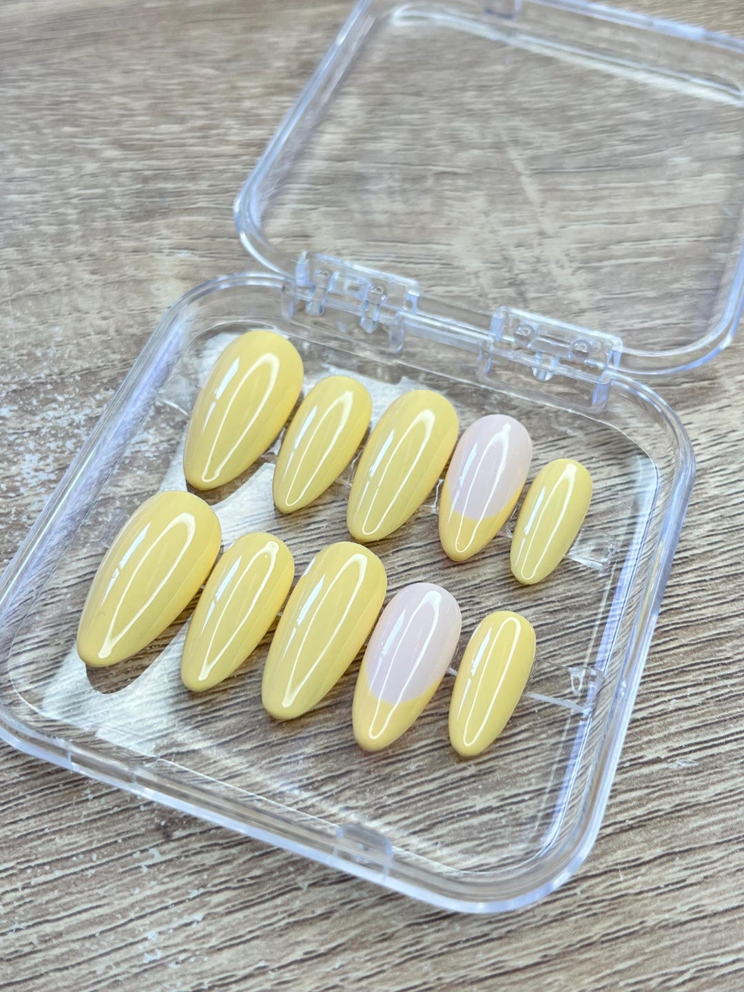 Summer Yellow Press on Nails With French Tip Accent - Quality False ...