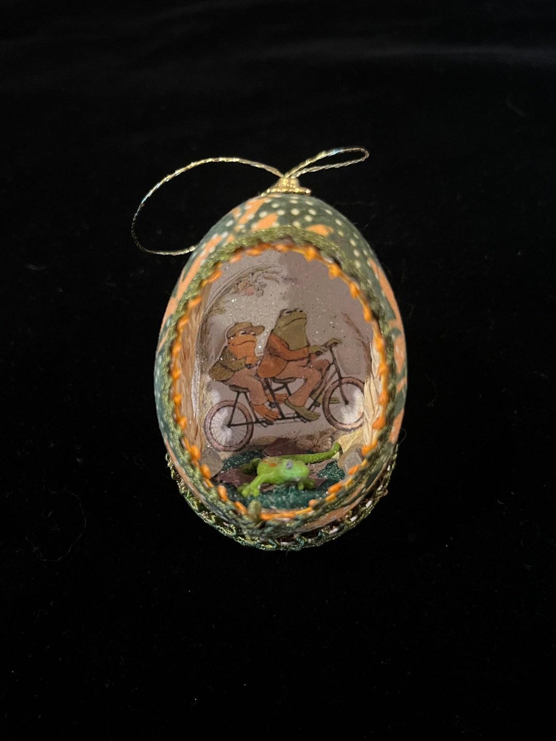 Frog and Toad Bicycle Real Egg Ornament - Etsy