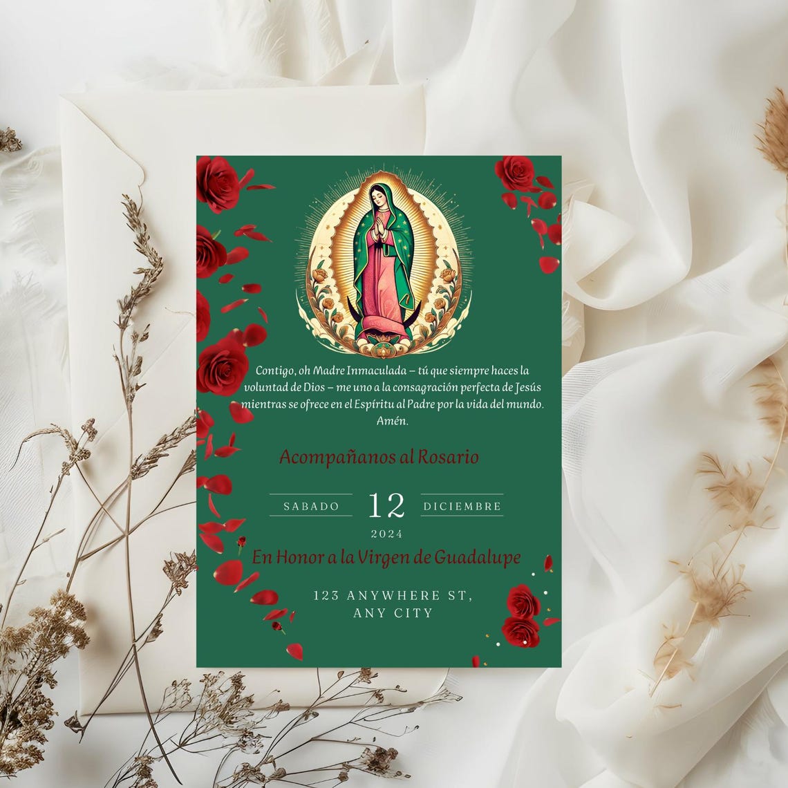 Virgen De Guadalupe Invitation, Printable Invitation, Digital ...