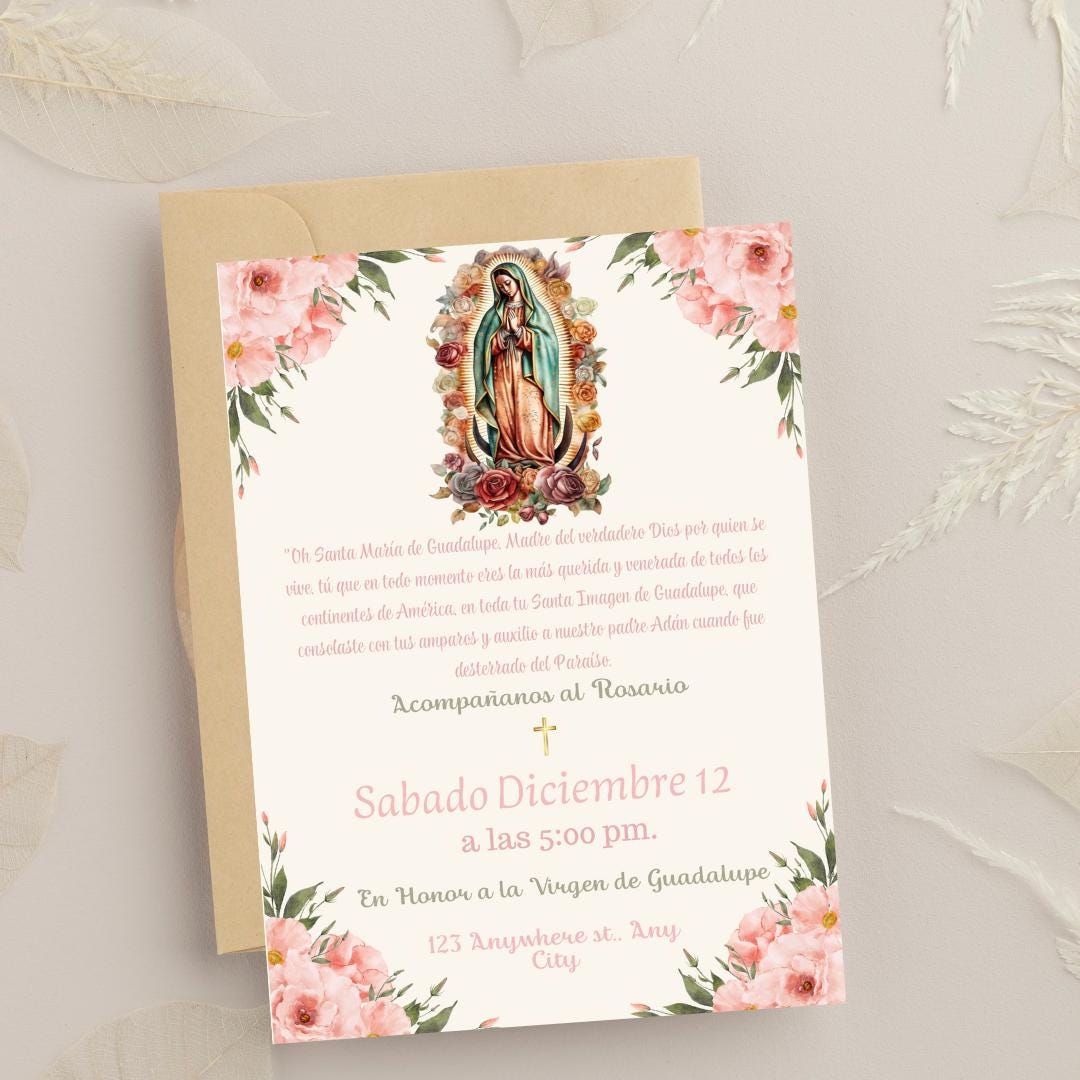Rosario Invitation,printable Invitation, Digital Invitation, Vine De ...