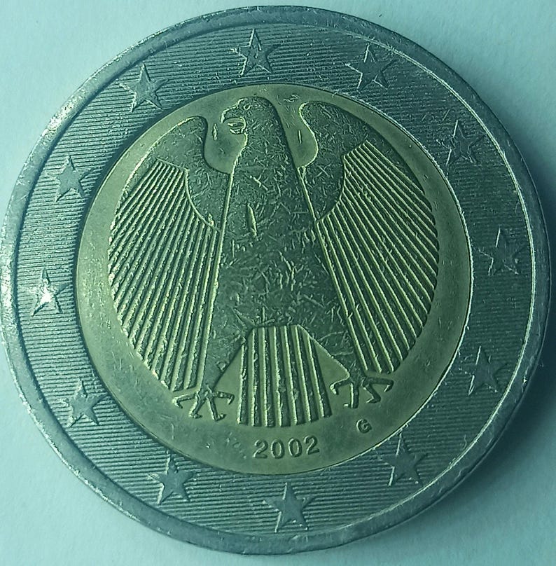 German 2 Euro Coins Set 2002 EAGLE Very Rare - Etsy