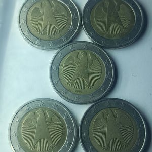 German 2 Euro Coins Set 2002 EAGLE Very Rare - Etsy
