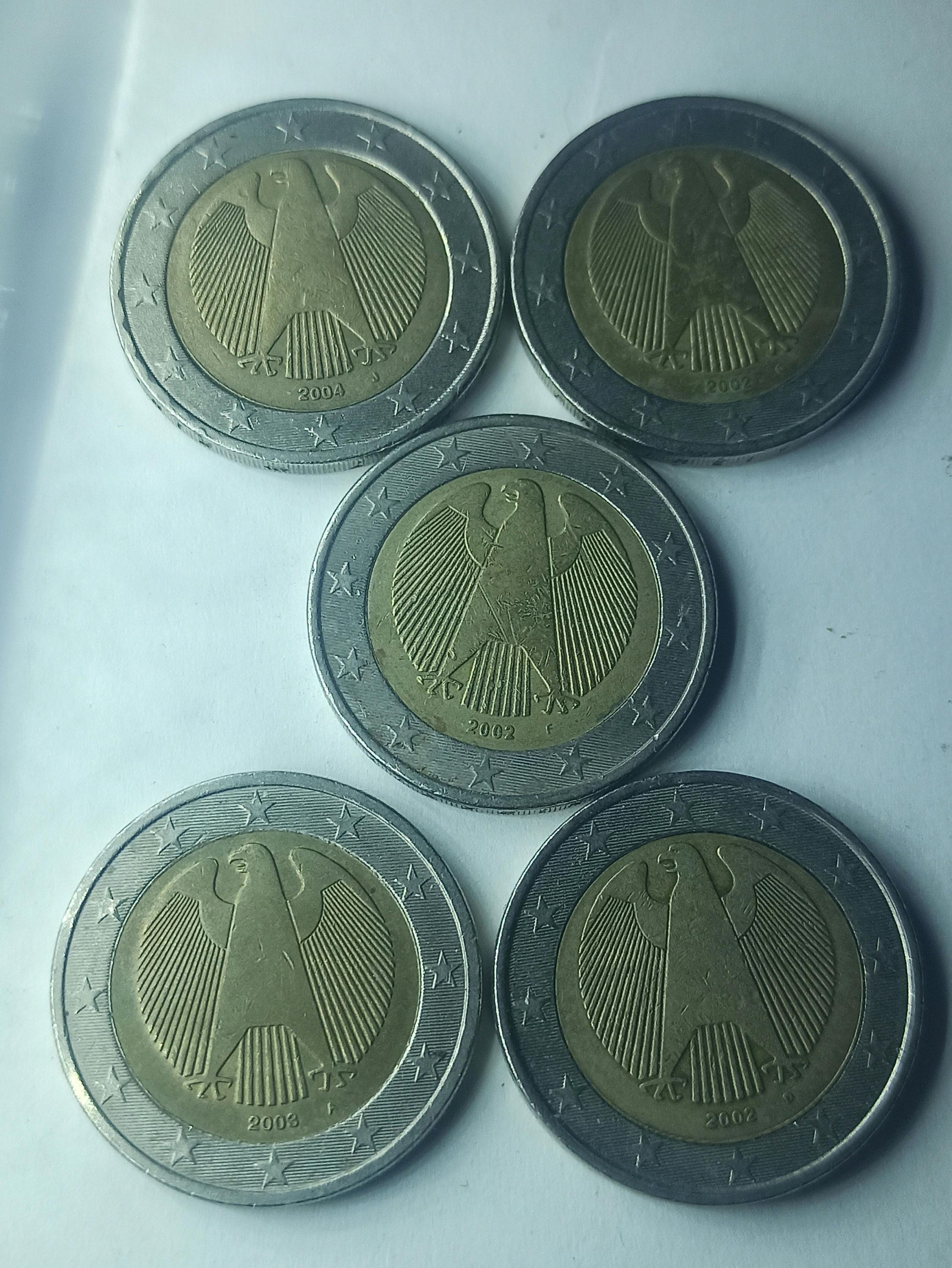 German 2 Euro Coins Set 2002 EAGLE Very Rare - Etsy