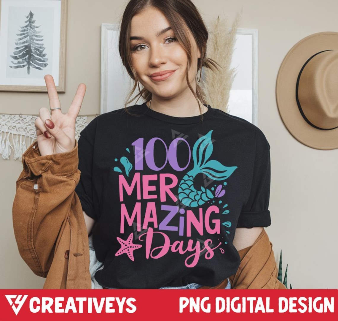 100 Mermazing Days of School Png, 100 Days of School Png, Mermaid Quote ...