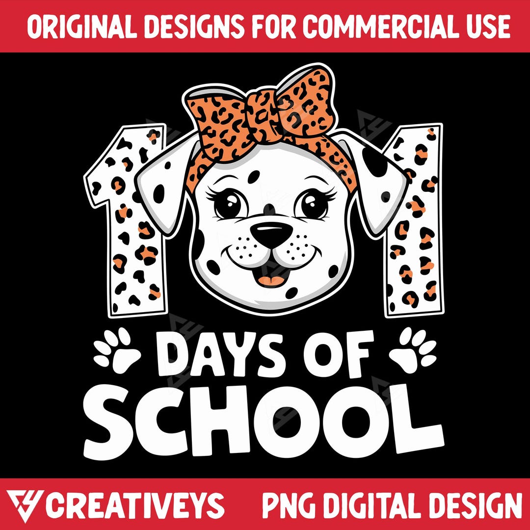 101 Days of School Dalmatian PNG: Teacher Design (digital Download) - Etsy