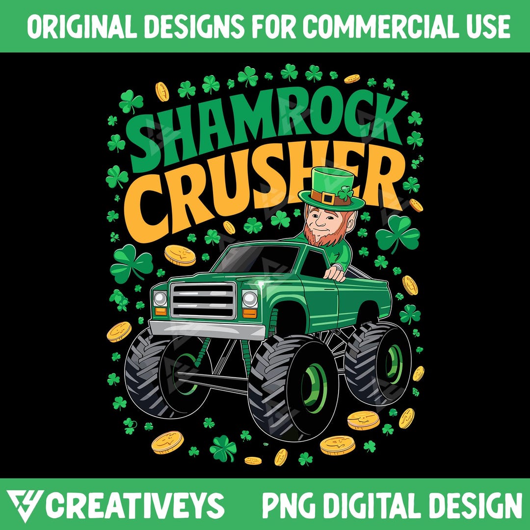 Shamrock Crusher Png Sublimation Design Download, St. Patricks Day Png ...
