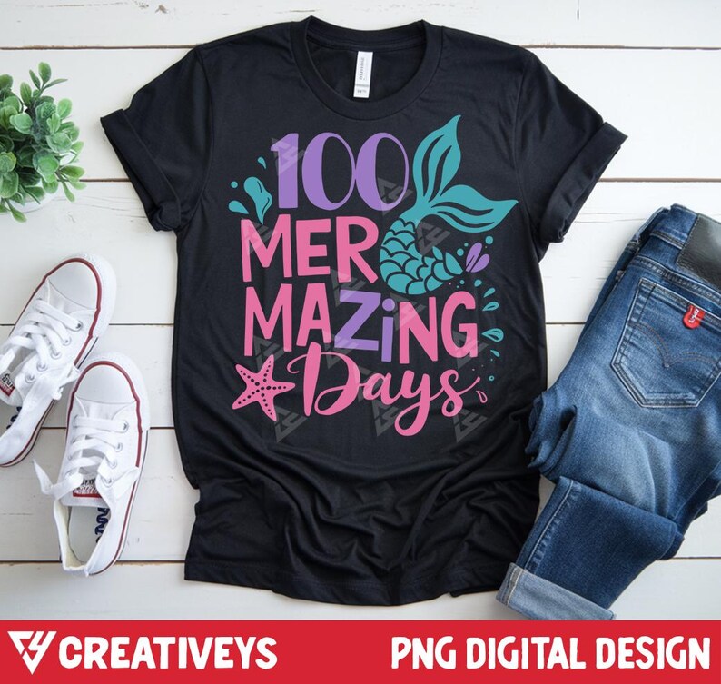 100 Mermazing Days of School Png, 100 Days of School Png, Mermaid Quote ...