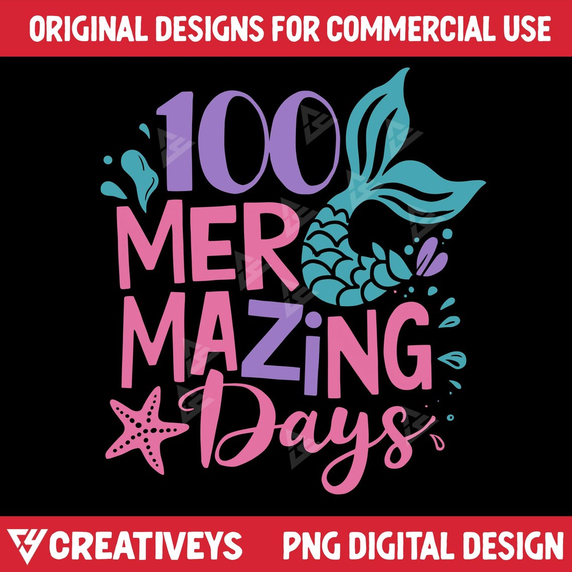 100 Mermazing Days of School Png, 100 Days of School Png, Mermaid Quote ...