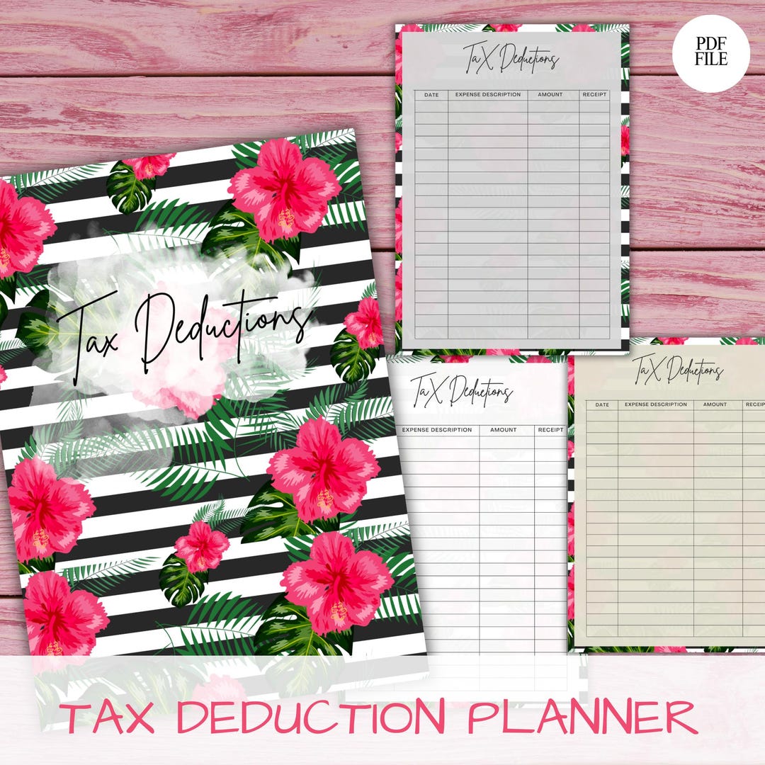 Tax Deduction Tracker, Printable Tax Sheet, Business Deduction Log ...
