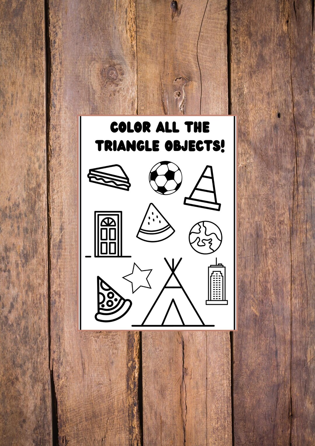 Triangles Objects Coloring Page - Etsy