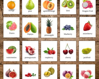 30 Printable Fruit Names - Educational Children Flash Cards - Free ...