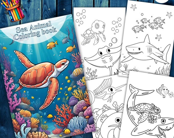 20 Underwater Animals Coloring Pages, Fun and Educational Designs for ...