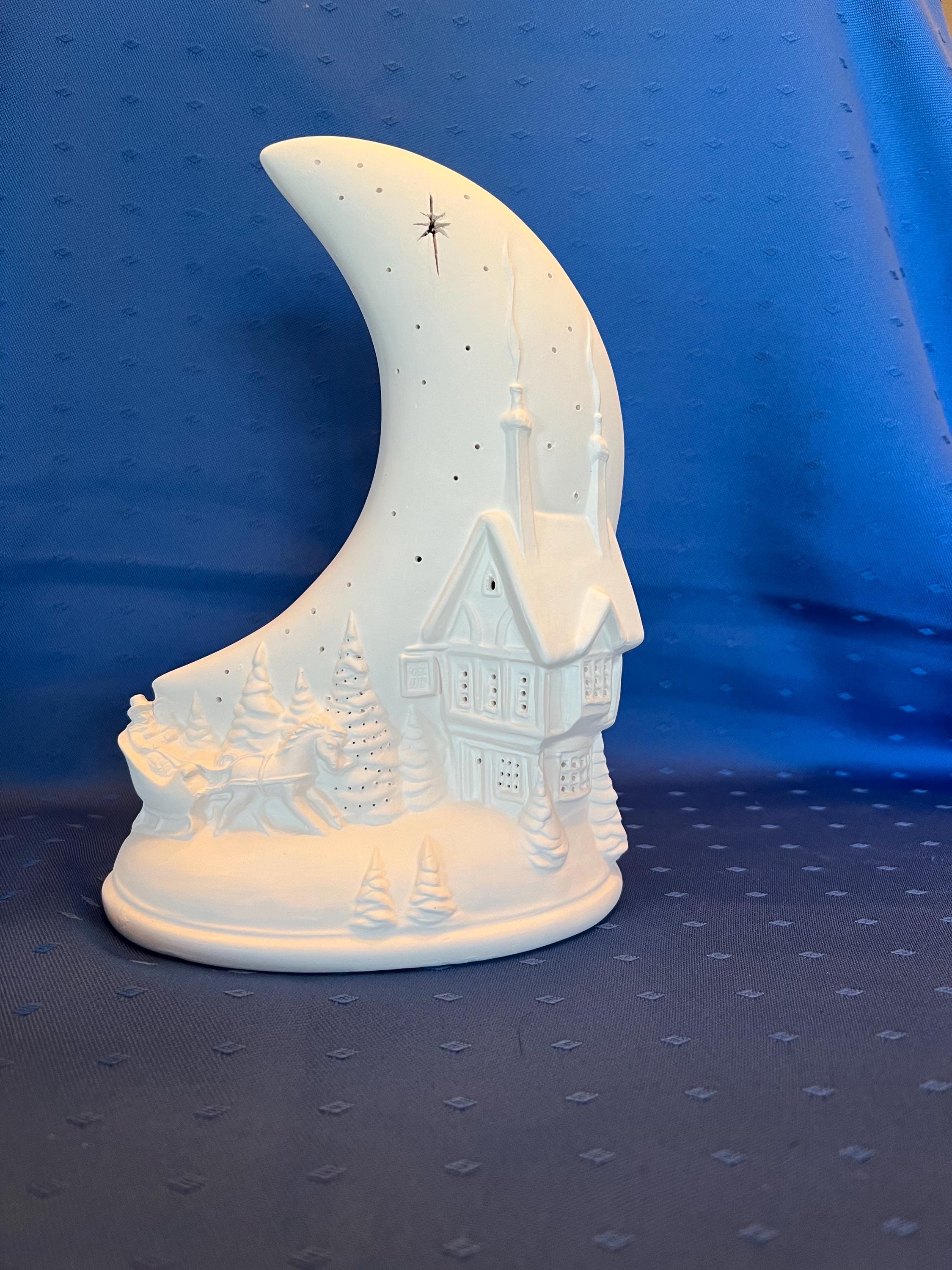 Quality Ceramic Bisque Lighted Moon - Etsy