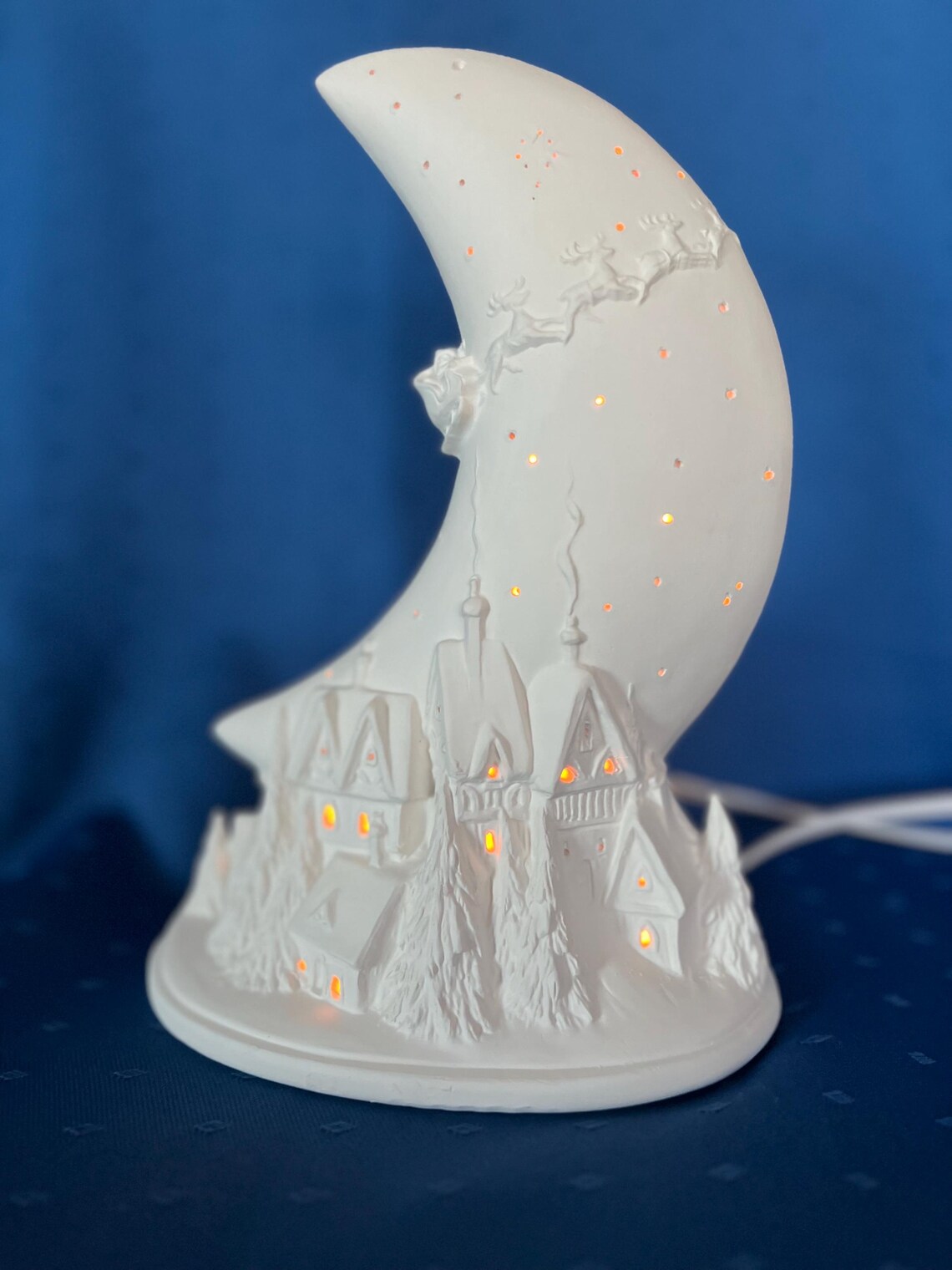 Quality Ceramic Bisque Lighted Moon - Etsy