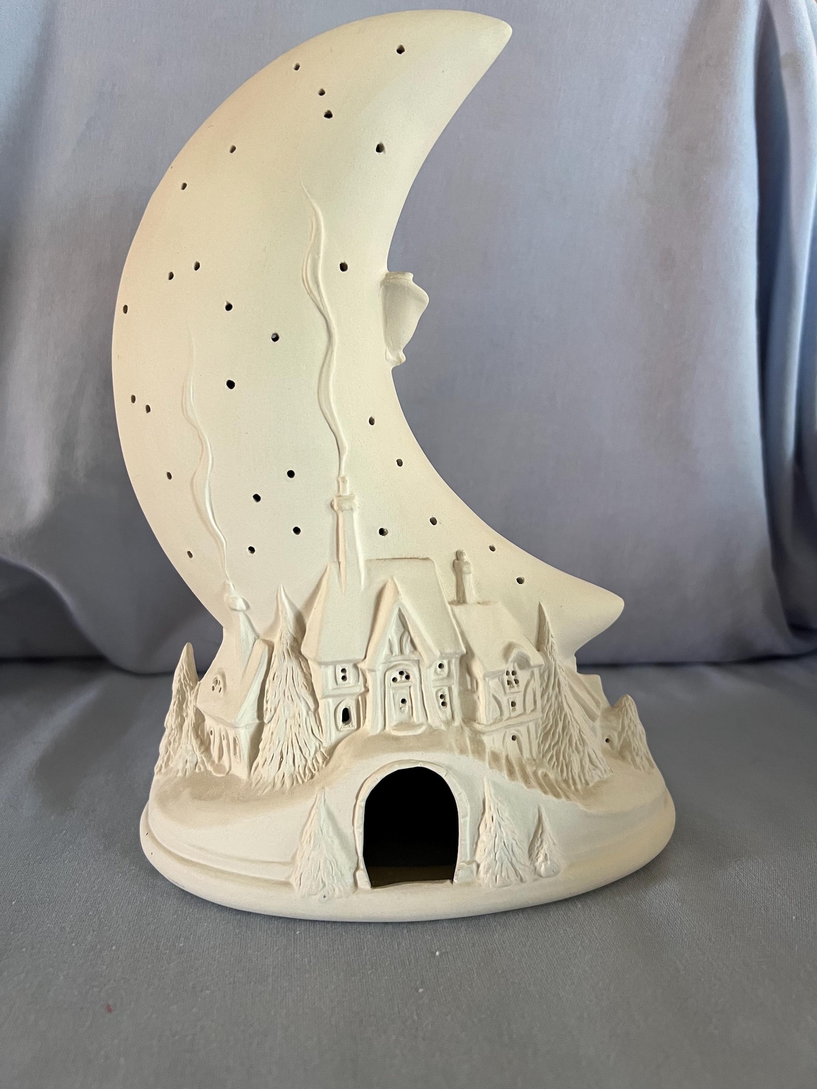 Quality Ceramic Bisque Lighted Moon - Etsy