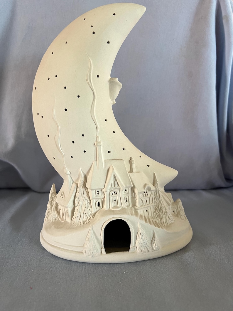 Quality Ceramic Bisque Lighted Moon - Etsy