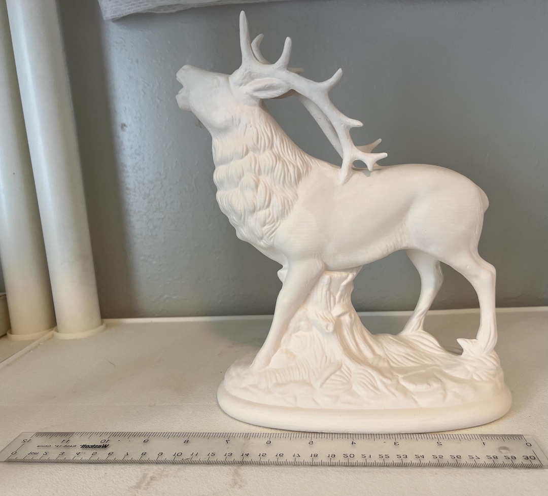 Ceramic Elk Figurine: Ready to Paint Wildlife Decor (10" Tall) - Etsy