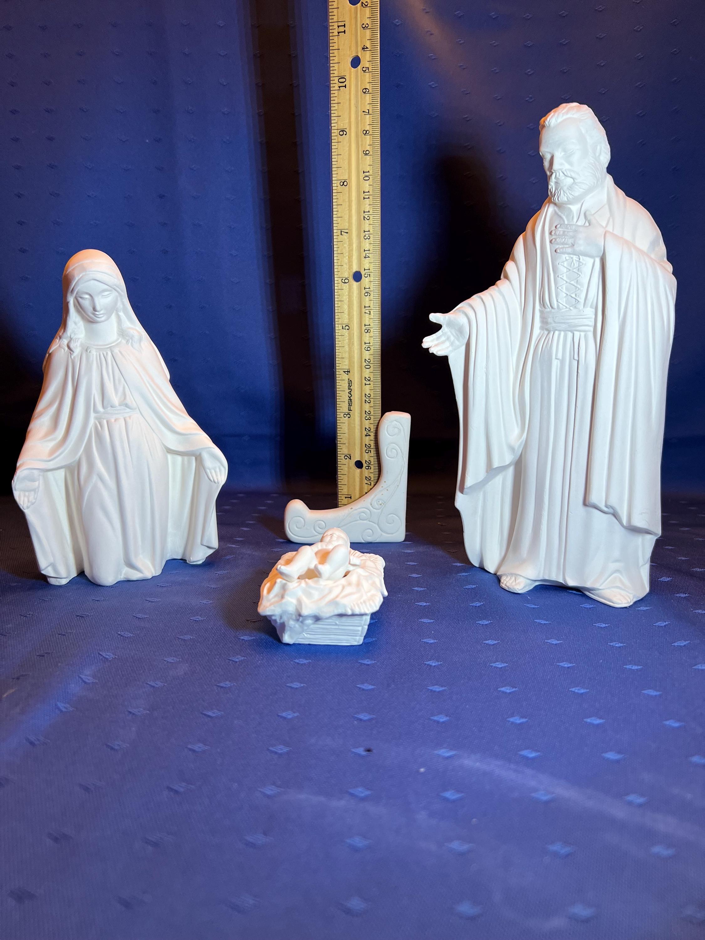 Large Nativity 14 Pc Ceramic Bisque 170.00 - Etsy