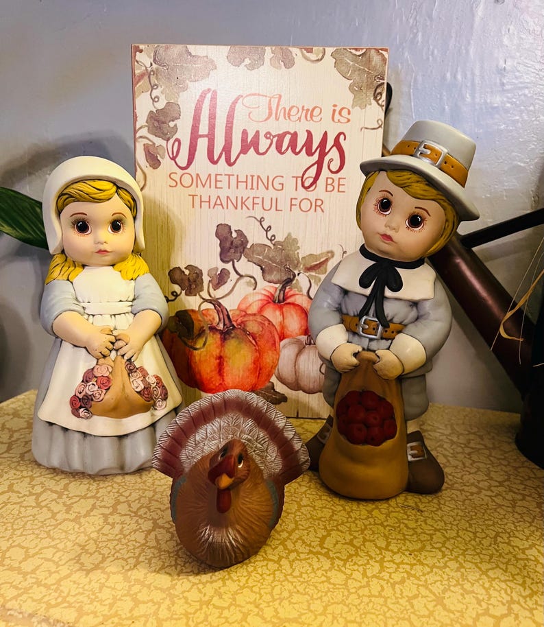 Ceramic Bisque Pilgrim Boy and Girl: Thanksgiving Decor - Etsy